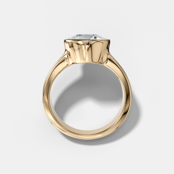 Round Finest Tapered Bezel Set Engagement Ring | GoodStone