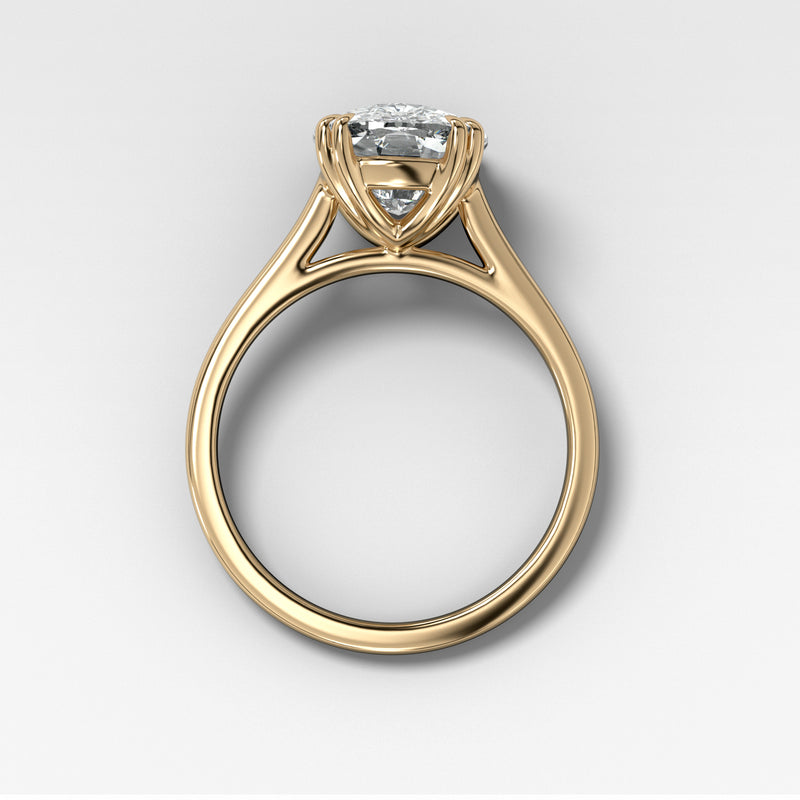 Signature Cathedral Solitaire Engagement Ring With Elongated Cushion C ...