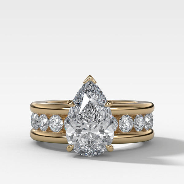 Chunky Channel Diamond Engagement Rings | GoodStone Tagged "Pear"