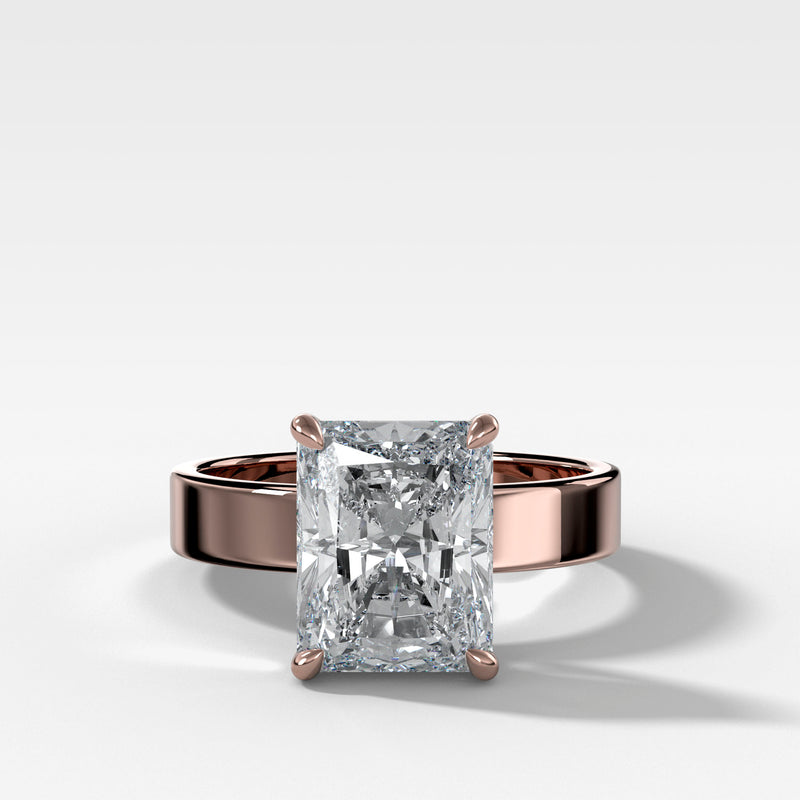 Finest Solitaire Engagement Ring With Elongated Radiant Cut Diamond ...