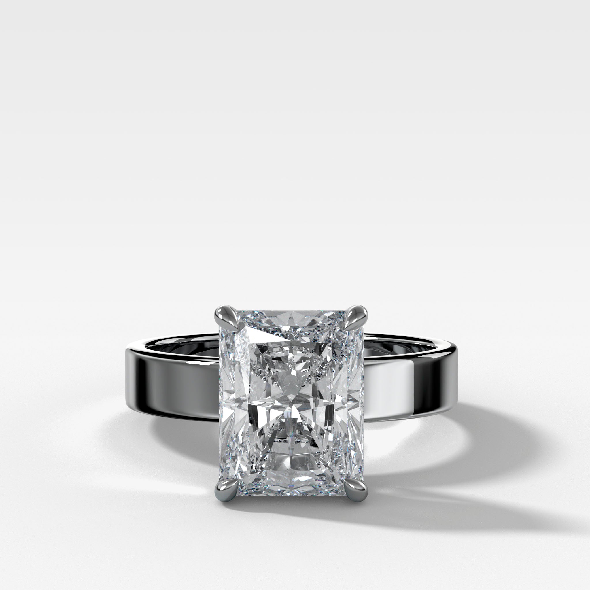 Finest Solitaire Engagement Ring With Elongated Radiant Cut Diamond ...