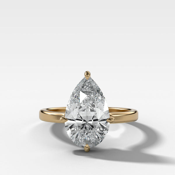 Compass Solitaire Engagement Ring with Pear Cut Diamond | GOODSTONE