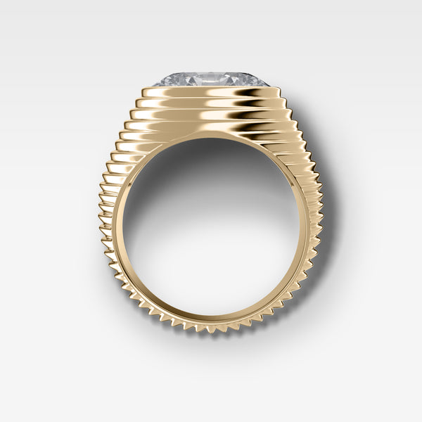 East West Oval Ripple Solitaire Engagement Ring | GoodStone