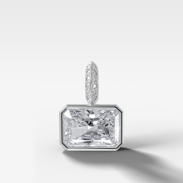 Buy Bezel Set Elongated Radiant Diamond Pavé Bail Pendant | GoodStone