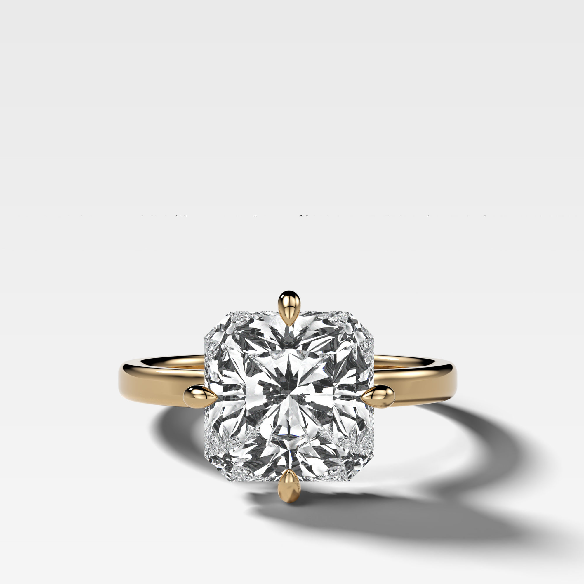 Compass Engagement Ring with 3.08ct Lab Grown Square Radiant Cut Diamo ...