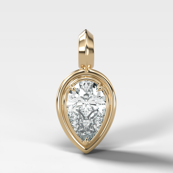 Upside Down Pear Double Bezel Diamond Pendant | GoodStone