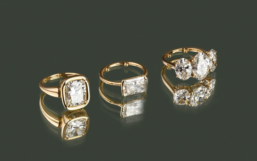Three Stone Engagement Rings with Pear Side Stones | GoodStone - GOODSTONE