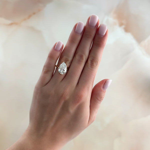 Compass Solitaire Engagement Ring with Pear Cut Diamond | GoodStone