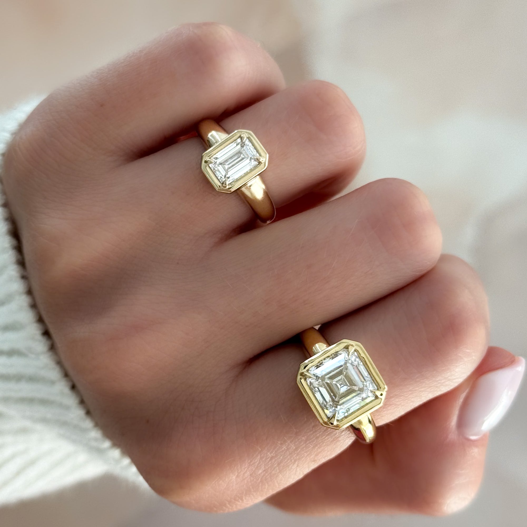 Club Ring Solitaire Engagement Ring With an Emerald Cut Diamond | GoodStone