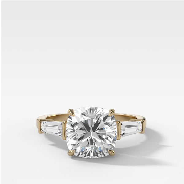 Cushion Cut Diamond Engagement Rings | GoodStone Tagged "Three Stone"