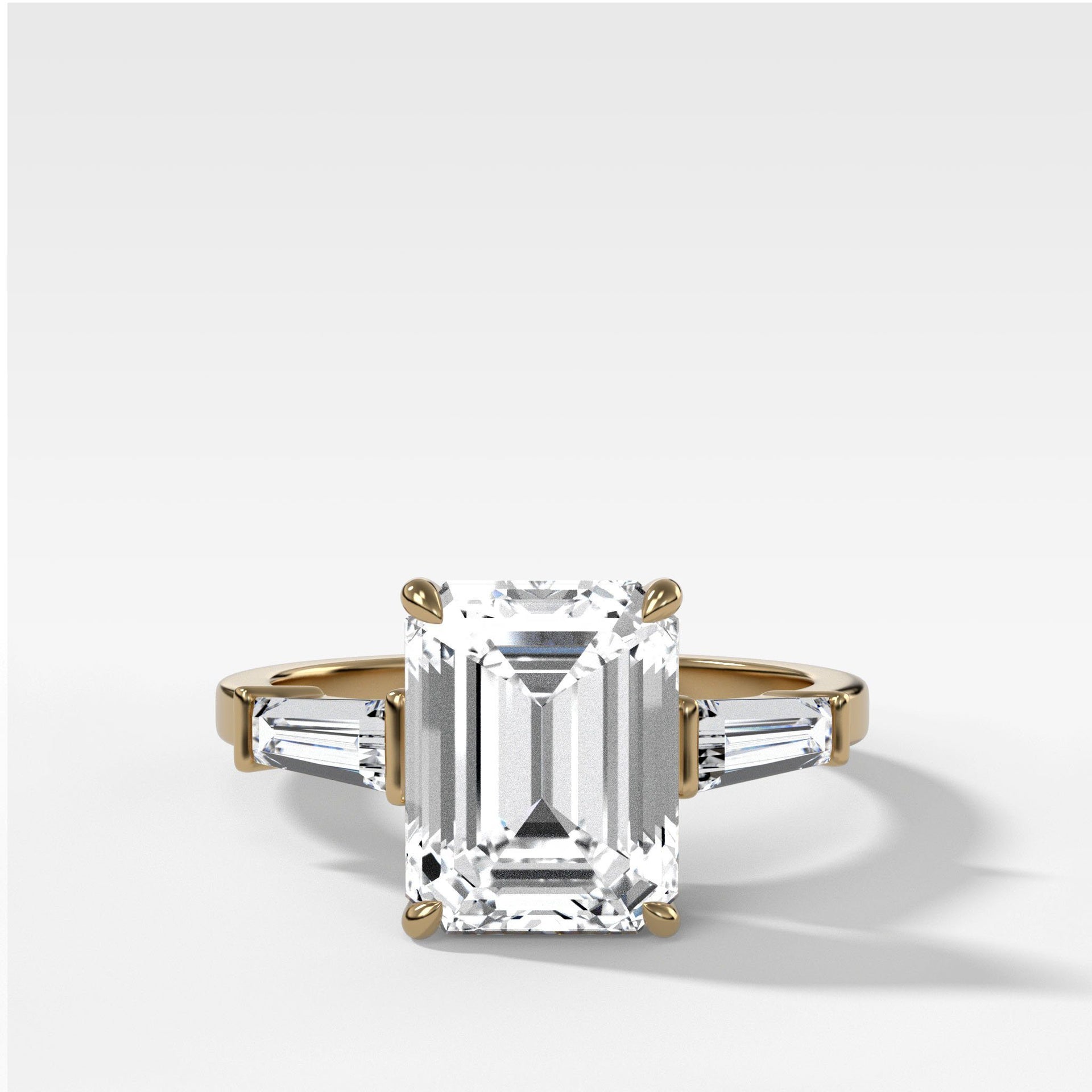 Shop Emerald Cut Engagement Rings | GoodStone Tagged "Three Stone"