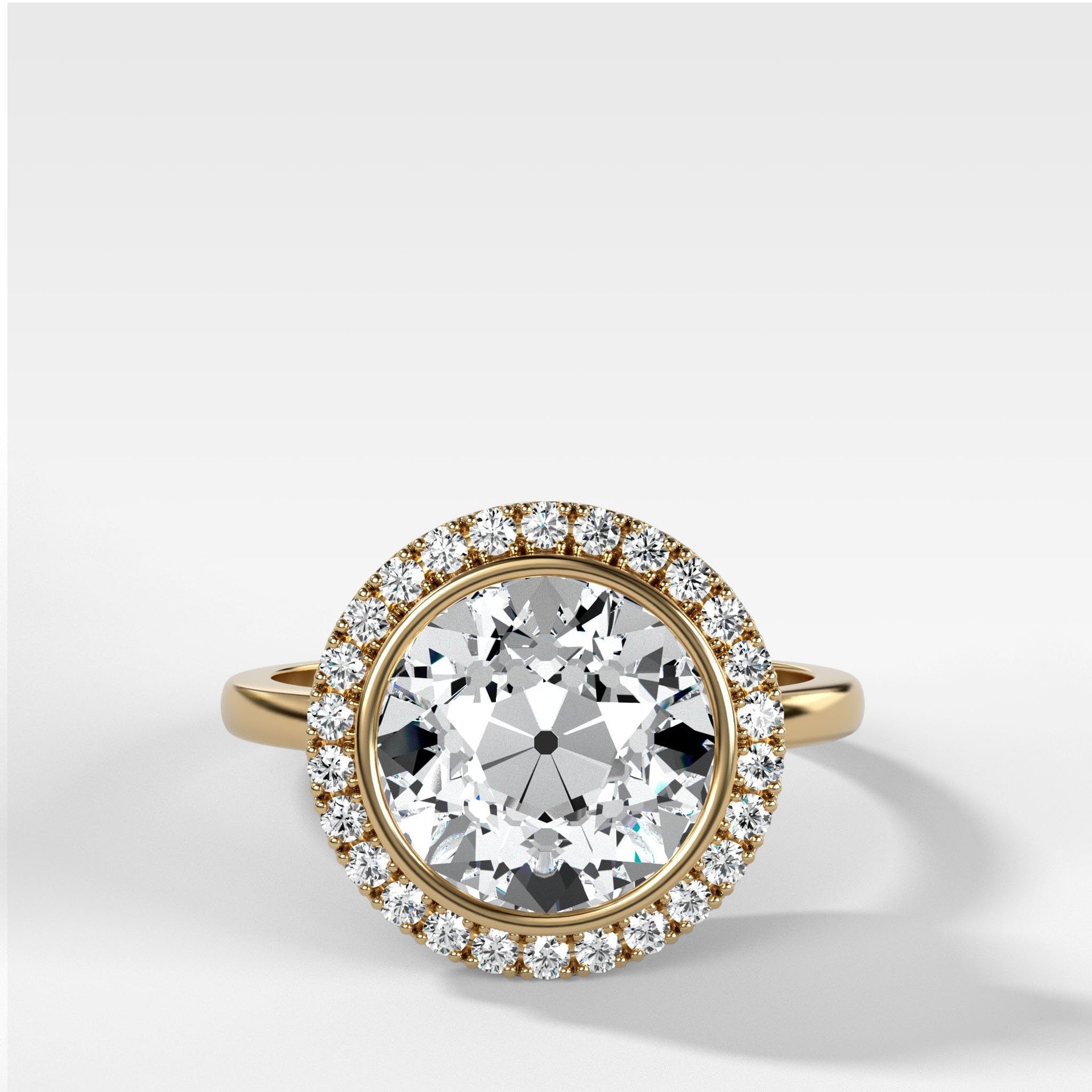Bezel Set Halo Diamond Engagement Rings Series | GoodStone