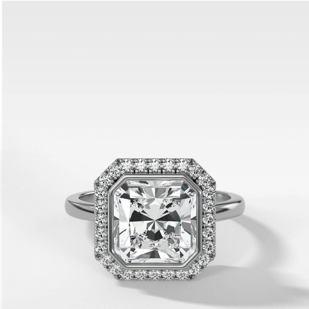 Bezel Set Halo Diamond Engagement Rings Series | GoodStone