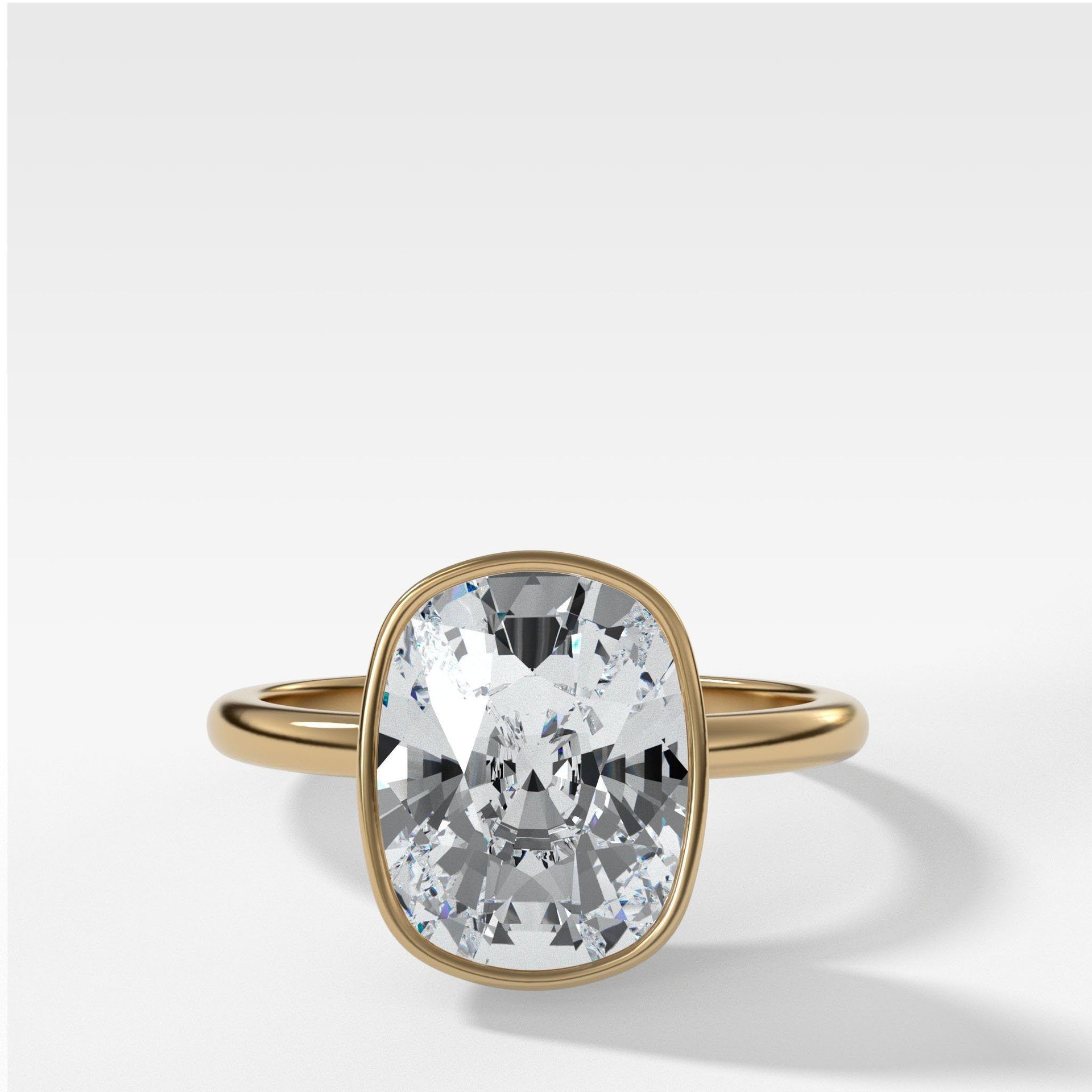 Cushion Cut Diamond Engagement Rings | GoodStone Tagged "Bezel"