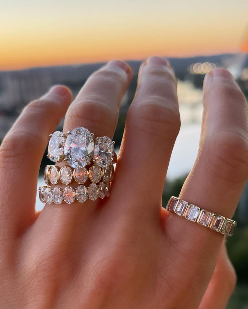 Bezel Set Eternity Band With Oval Cuts | GoodStone